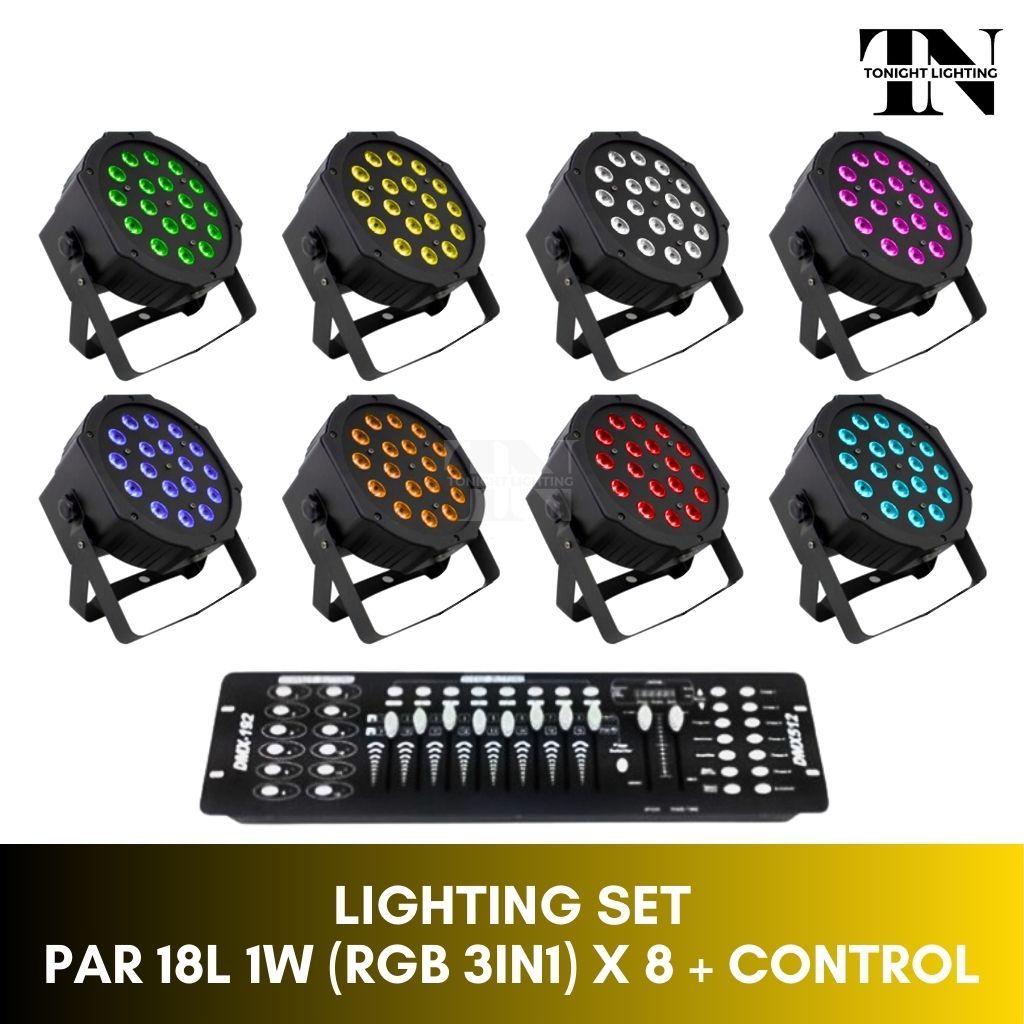 [ราคาส่ง] ชุดไฟพาร์18L 3W (RGB/3in1) พร้อมบอร์ดคอนโทรลDMX512 เซ็ตพร้อม ...