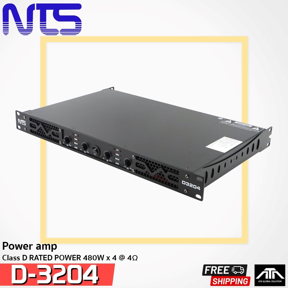 NTS D3204 D-3204 เพาเวอร์แอมป์ 4 ช่อง 4 x 480W สินค้าพร้อมส่ง กำลังขับสูง มีวงจรป้องกันแรงดันไฟ ...