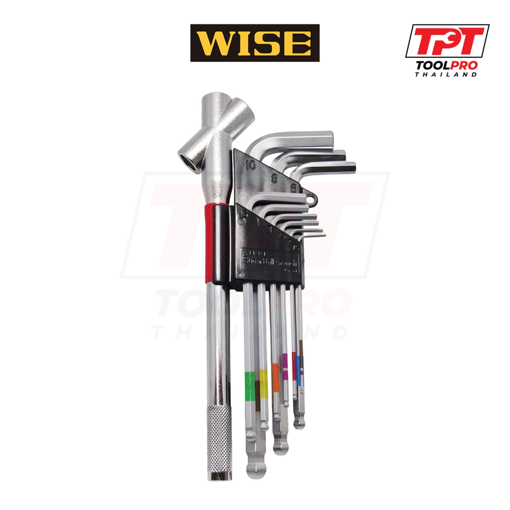 WISE ชุดประแจแอลหกเหลี่ยม มาพร้อมด้าม, กึ่งยาว Semi-Long, Super Ball ...