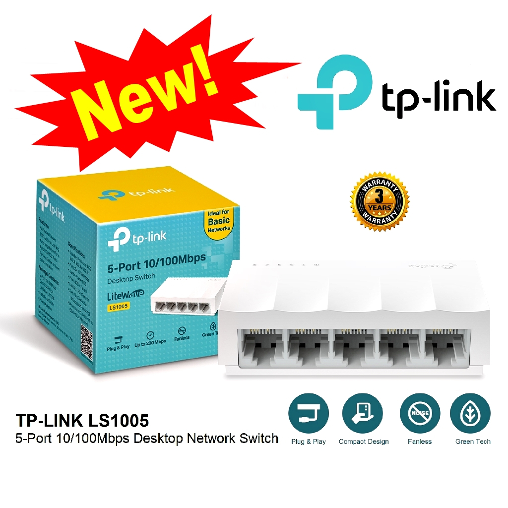 TP-LINK (LS1005)(LS1008) 5-Port 10/100Mbps Desktop Switch Auto ...