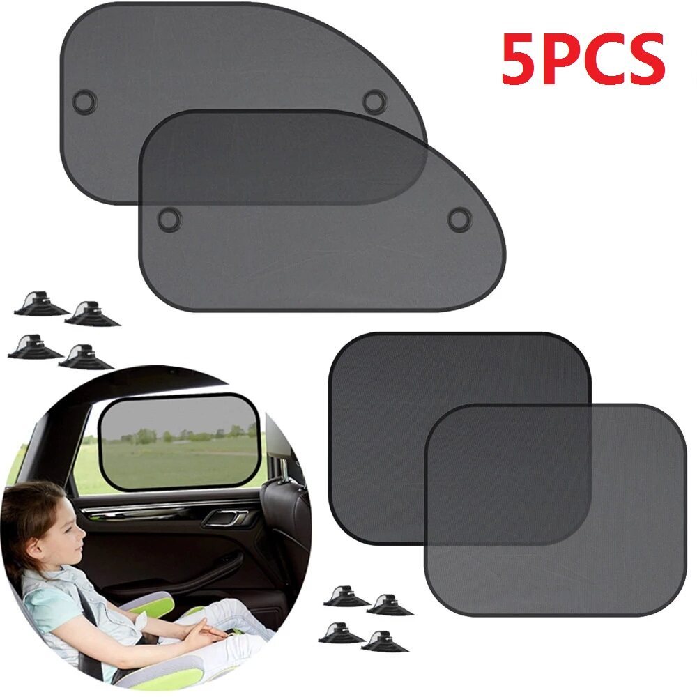 MOTOX 5PCS Universal Car Window Sunshade Anti UV Mesh Cover Foldable ...