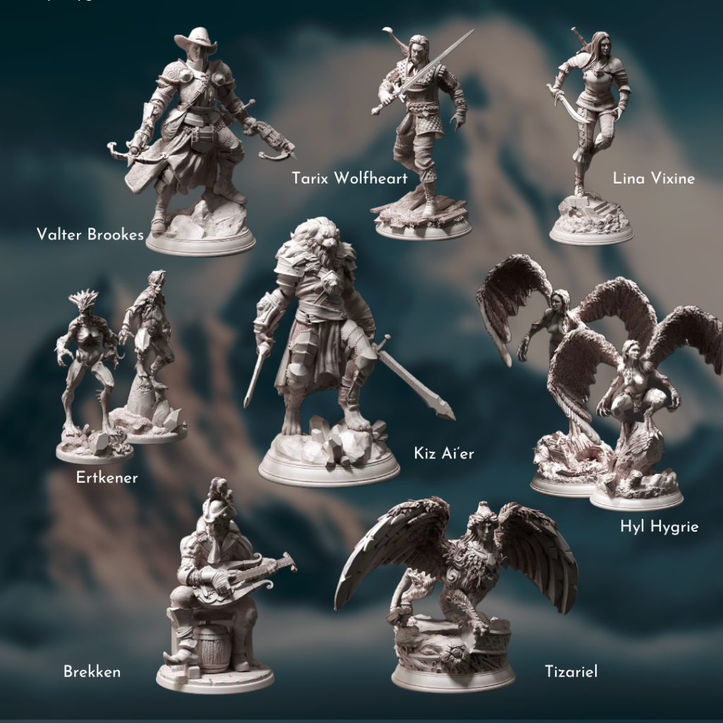 DnD Miniature ชุดนักล่าเวทมนตร์แห่งศิลาศักดิ์สิทธิ์ โมเดลบอร์ดเกม (งาน ...