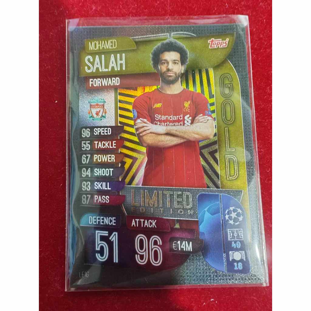 Match Attax Attack 2019/20 "19/20" LE1G Mohamed Salah Gold Limited ...
