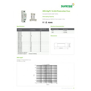 SRF-30 ( SRD-30 ) ฟิวส์กระเบื้อง ลูกฟิวส์ DC 1000V 10*38mm. (10A,16A ...