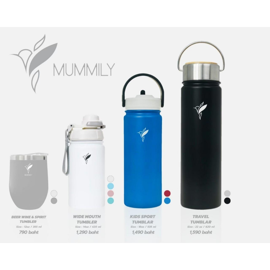 Mummily กระติกน้ำสแตนเลส เก็บร้อน-เย็น | Shopee Thailand