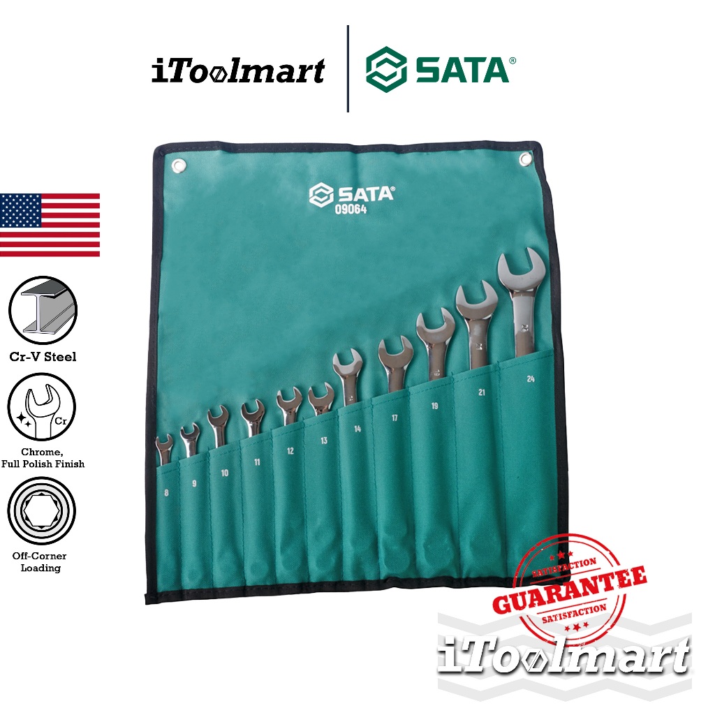 SATA 09064 ชุดประแจแหวนข้างปากตาย 11 ชิ้น | Shopee Thailand