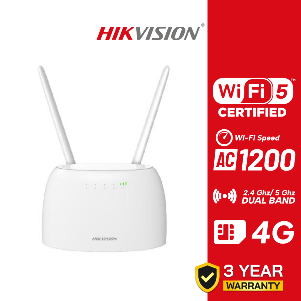 HIKVISION AC1200 4G Router Dual Band รุ่น DS-3WR4G12C/EU | Shopee Thailand