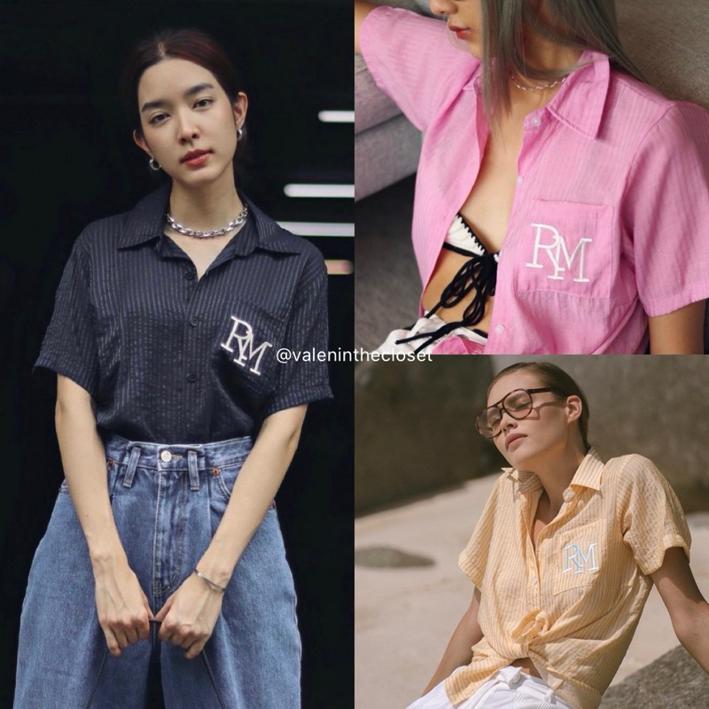 RM Shirt เสื้อเชิ้ตรับซัมเมอร์ เนื้อผ้าสปันลายทางเนื้อนิ่ม ใส่สบายมากๆ ...