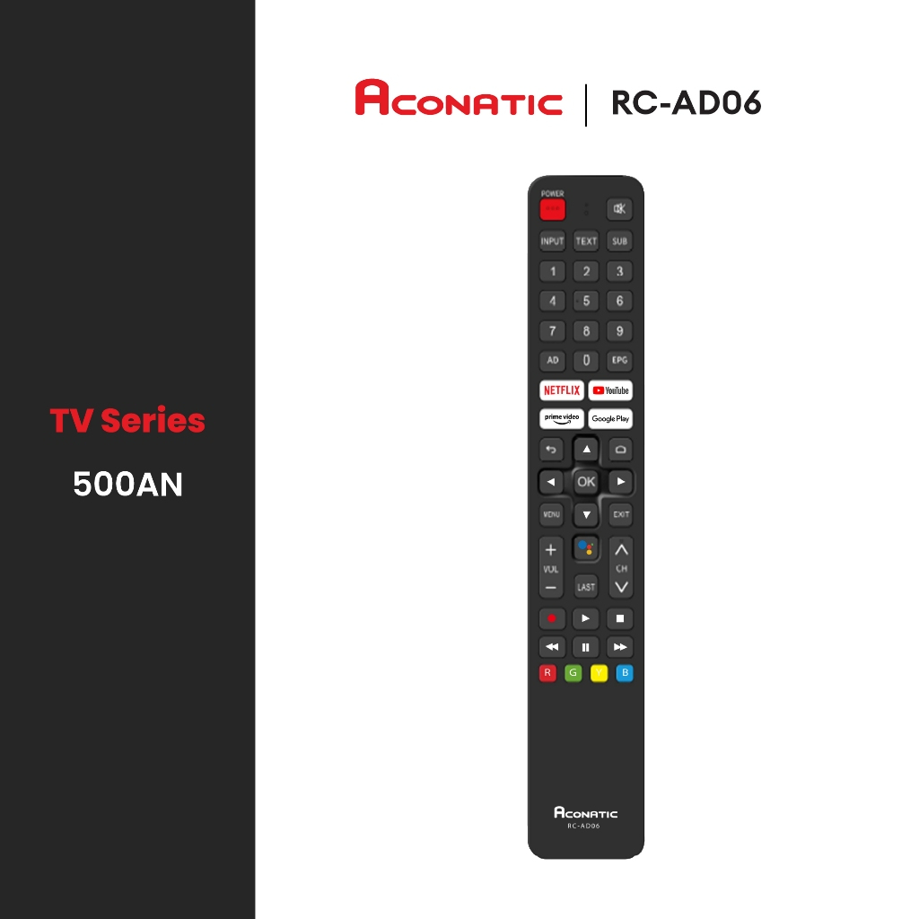 Aconatic รีโมททีวี รุ่น RC-AD06 (Android) Series.500 สำหรับรุ่น ...