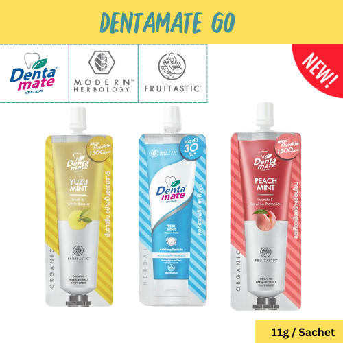 DENTAMATE (Fresh Mint / Yuzu Mint / Peach Mint) 11 g. เดนตาเมท ยาสีฟัน ...