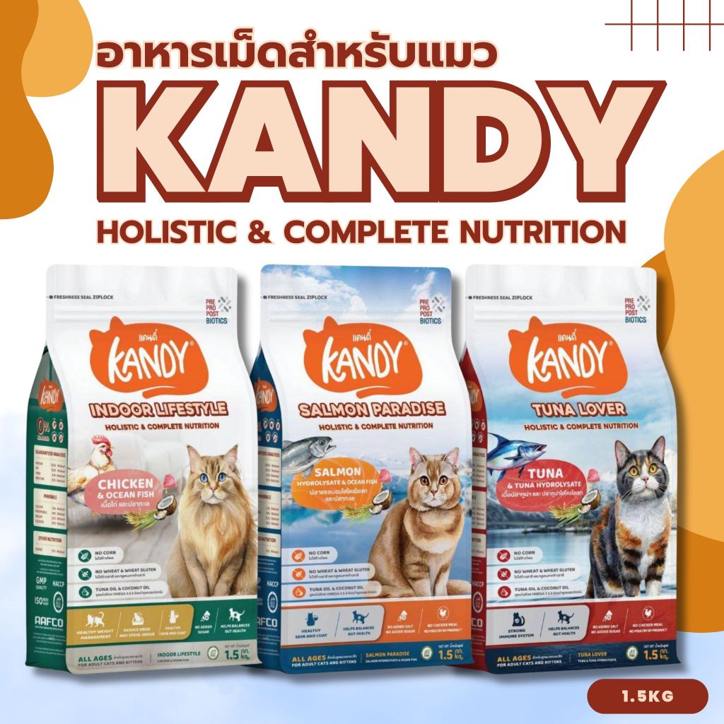 Kandy แคนดี้ อาหารแมวโฮลิสติก สำหรับแมวทุกช่วงวัย กลูเตนฟรี ไม่เติม ...