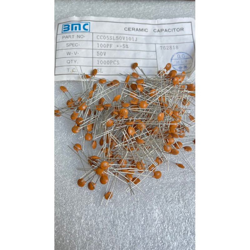 100PF 50V คาปาซิเตอร์ ขาห่าง3มิล และขาห่าง5มิล สีน้ำตาล แบบเซรามิกC ...