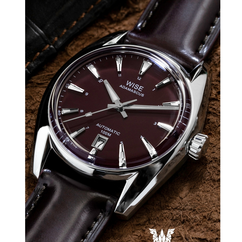 WISE Adamascus AD7 Stainless Steel 904L นาฬิกาข้อมือ Set สายหนัง (เลือก ...