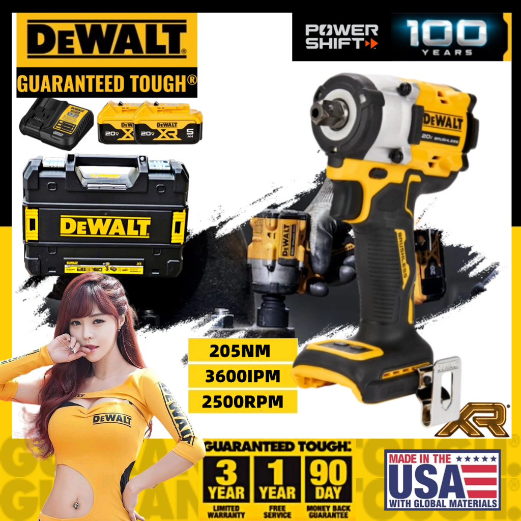DEWALT DCF922 20V แบตเตอรี่ลิเธียม Brushless & ประแจสั่นแบบชาร์จไฟได้เหมาะสําหรับเครื่องมือขนาด ...