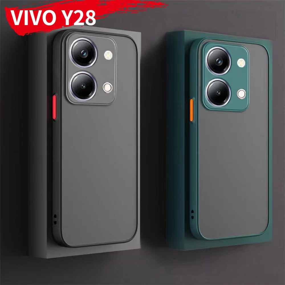 [ตรงรุ่น] Case Y28 4G เคส ปุ่มสีผิวด้าน สำหรับ Vivo Y28 เคสโทรศัพท์กัน ...