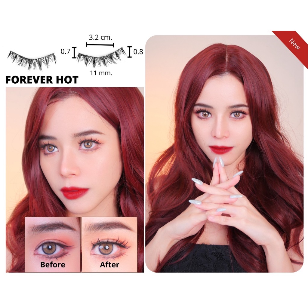 ขนตาแม่เหล็ก Peachy Lush รุ่น FOREVER HOT (เฉพาะขนตา) | Shopee Thailand