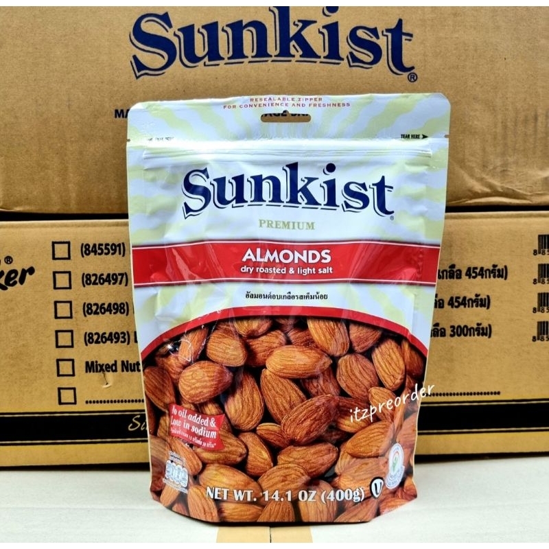 ️โค้ดลดในไลฟ์ ️Sunkist Almonds Dry Roasted and Light Salt อัลมอนต์อบ ...