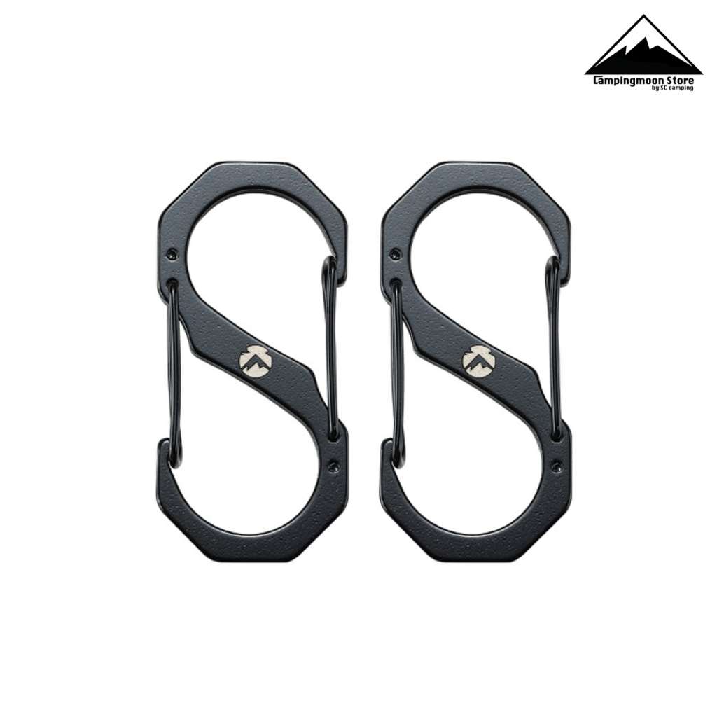 คาราบิเนอร์ Campingmoon SS-7 | SS-5 ตะขอแขวน สีดำ สองขนาด แข็งแรง วัสดุแสตนเลส เกรดพรีเมี่ยม ...