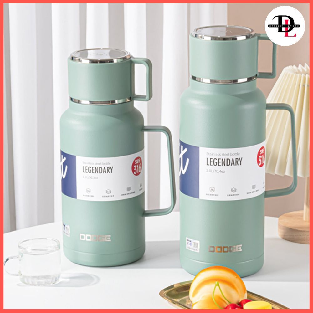 DODGE DB-23678 กระบอกน้ำพกพา เก็บความเย็น สแตนเลส316 เก็บความเย็น1.6ลิตร-2ลิตร | Shopee Thailand