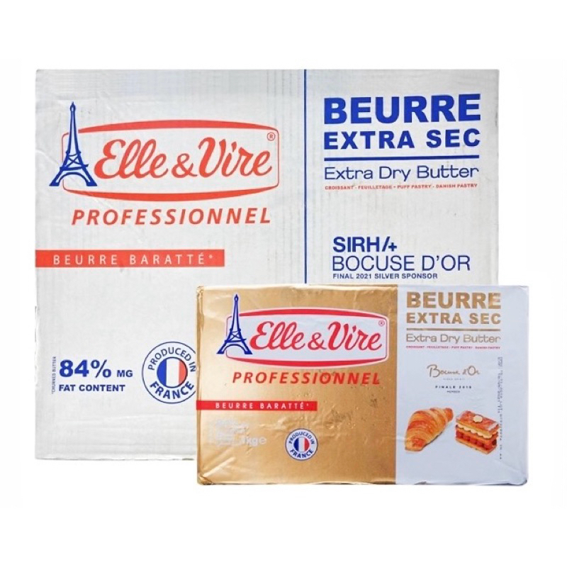 Elle & Vire 84% Extra Dry Butter Unsalted10kg เนยครัวซองต์ 10kg ยกลัง ...