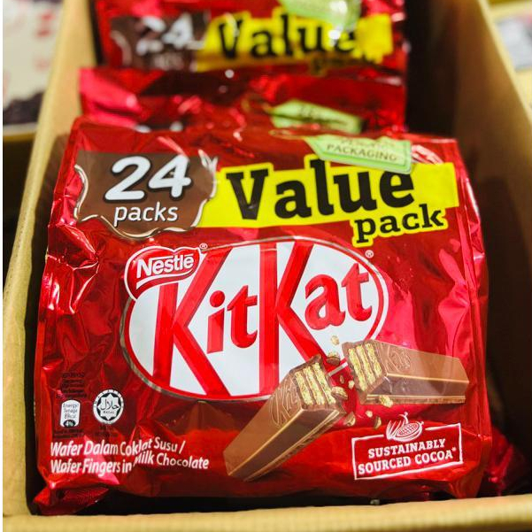 คิทแคทห่อใหญ่ 24 ชิ้น Kitkat 24 Value Pack พกพาสะดวก ทานง่าย อร่อย ...