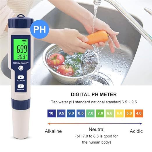 TDS Meter เครื่องวัดคุณภาพน้ำ PH/EC (Ppm) ปากกาวัดค่า SALT TEMP EZ-9909SP | Shopee Thailand