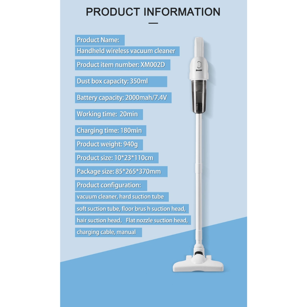 SHARP เครื่องดูดฝุ่น เครื่องดูดฝุ่นในครัวเรือน 20000pa เครื่องดูดฝุ่นในรถยนต์ เครื่องดูดฝุ่นไร้ ...