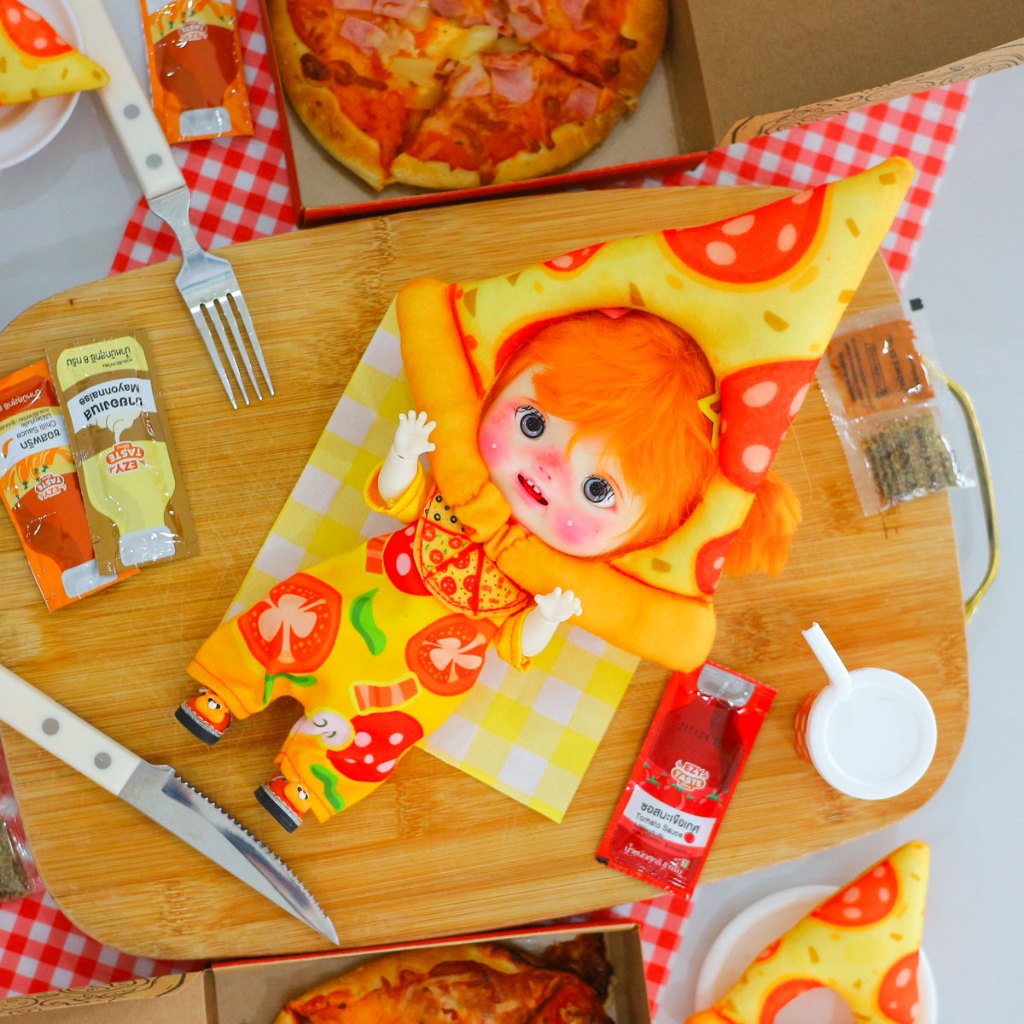 PLAYPERDOLL ชุดตุ๊กตา Small BJD 1/6 ชุดตุ๊กตาหมวกพิซซ่า Qbaby,Diandian ...