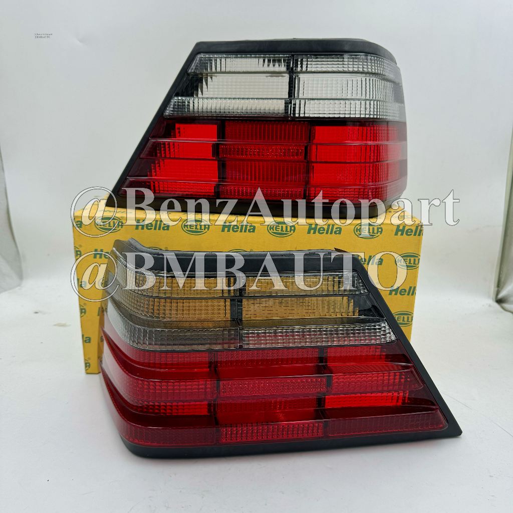 BENZ ฝาไฟท้าย แดงดำ (คู่) W124 ยี่ห้อ HELLA | MADE IN SPAIN | Shopee ...
