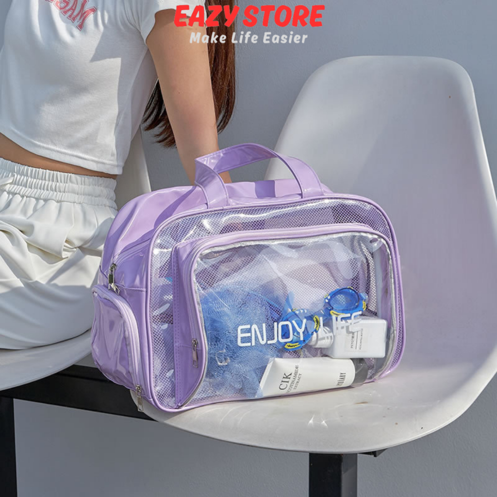 กระเป๋ากันน้ำ EAZY Enjoy Life กระเป๋าฟิตเนส ว่ายน้ำ PVCแบบใส ขนาดใหญ่ ...