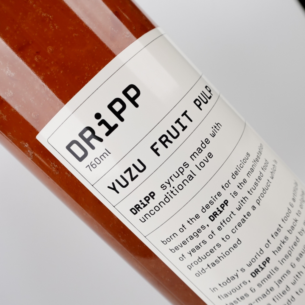 Dripp yuzu fruit pulp 760ml/น้ำเชื่อมกลิ่นส้มยูสุมีเนื้อผลไม้ ตราดริป ...