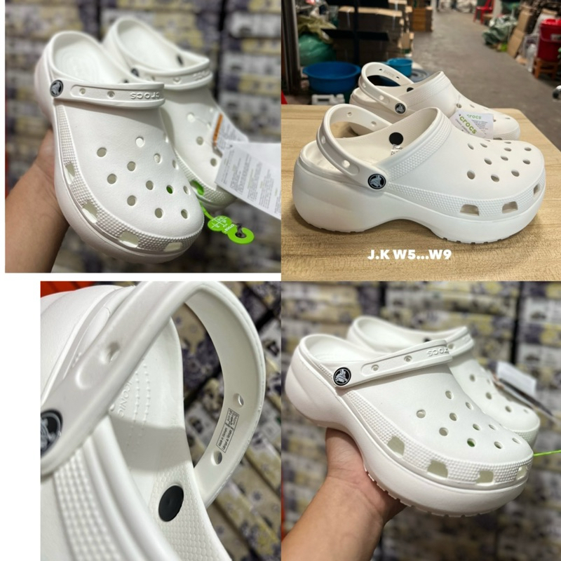 crocs ผู้หญิง ส้นสูง6cm มีใส่M3ถึงM7 แตะสวม นิ่มเบาใส่สบาย | Shopee Thailand