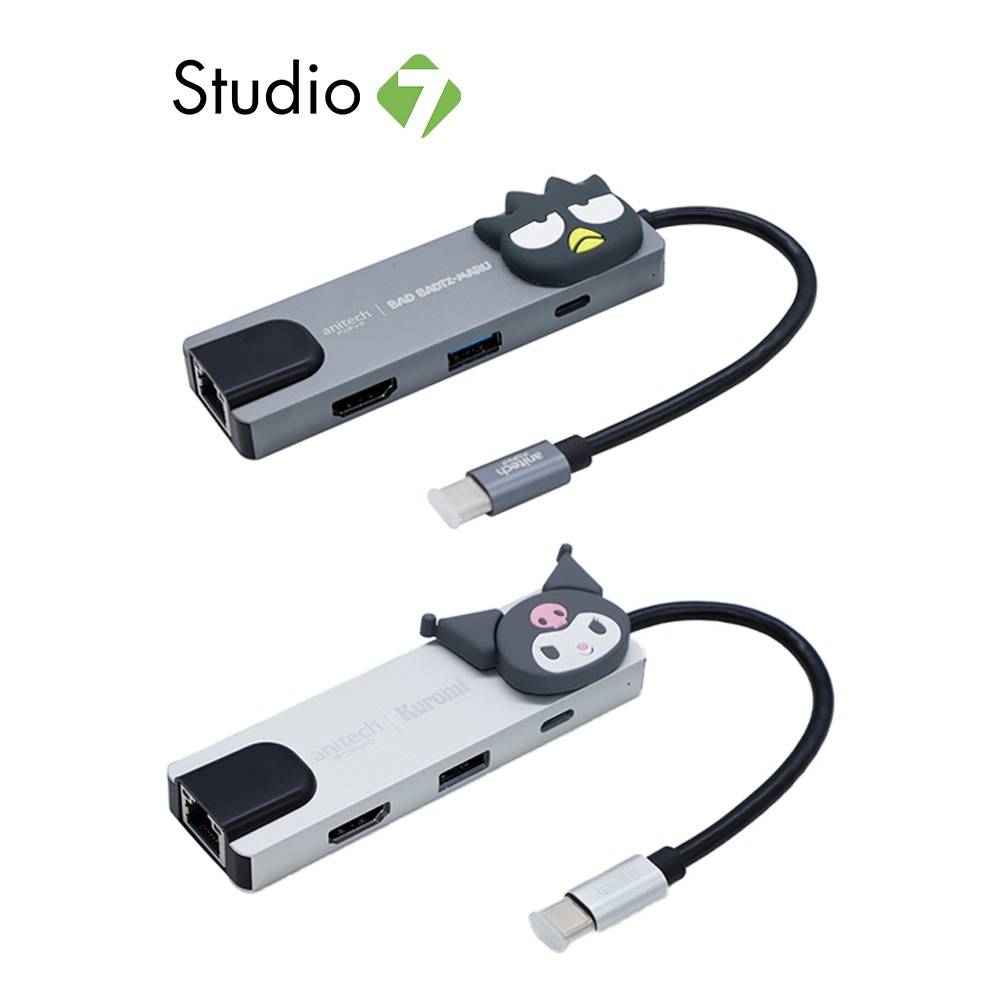 Anitech x Sanrio Port Hub 5-in-1 USB Type-C HDMI, LAN, USB And PD Port ...