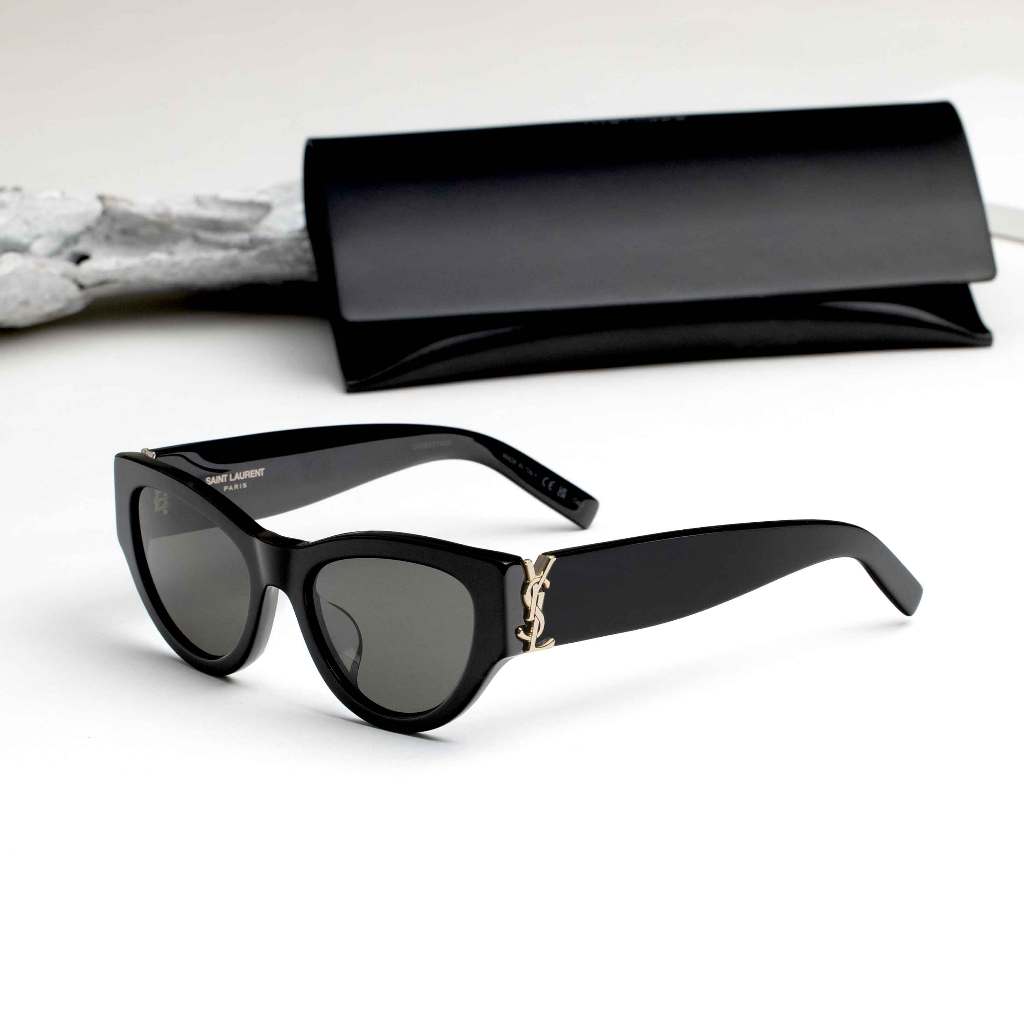 แว่นกันแดด YSL : SL M94/F 001 SIZE 53 MM. (BLACK-BLACK-GREY) | Shopee ...