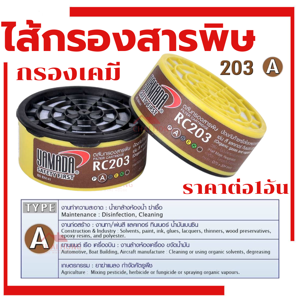 ไส้กรองสารพิษ RC203 YAMADA ฝุ่น ละออง ควัน (1ชิ้น) 522 501 อะไหล่ ...