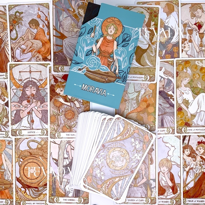 Moravia Tarot DELUXE ไพ่มอเรเวีย โมราเวีย ขอบทองแดง ไพ่ทาโรต์ ไพ่ทาโร่ ...