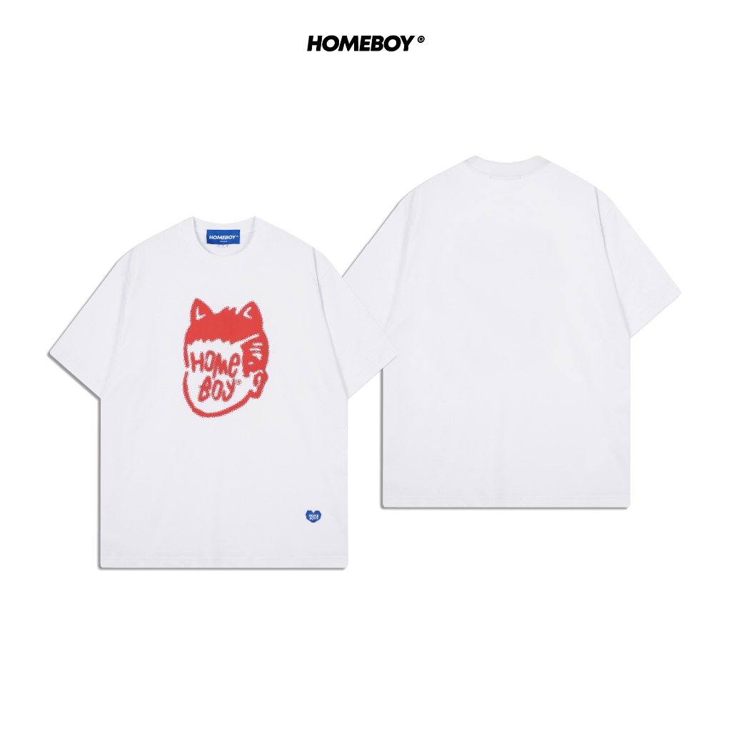 HOMEBOY เสื้อยืด UNISEX ลาย HB.FACE.BOY - WHITE | Shopee Thailand