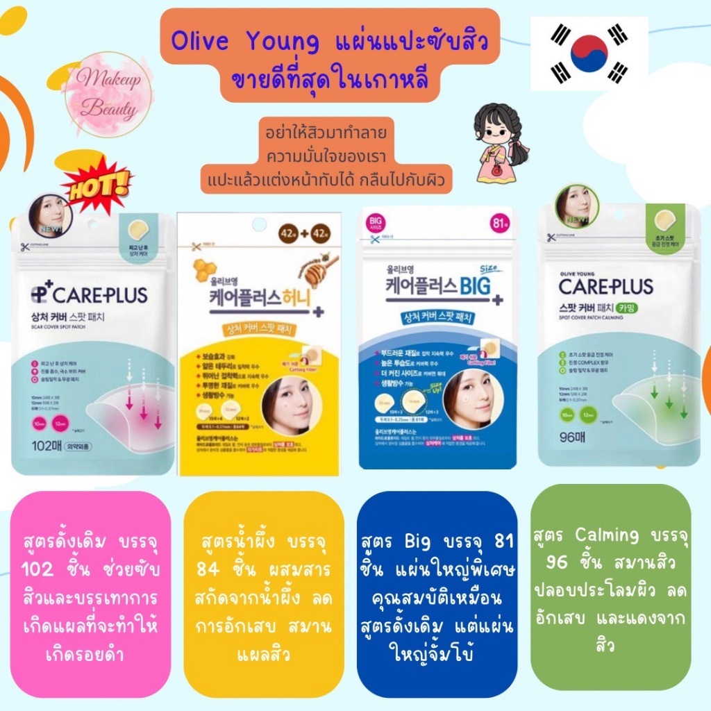 แผ่นแปะสิว ดูดหัวสิว Olive Young Care Plus Spot Patch | Shopee Thailand