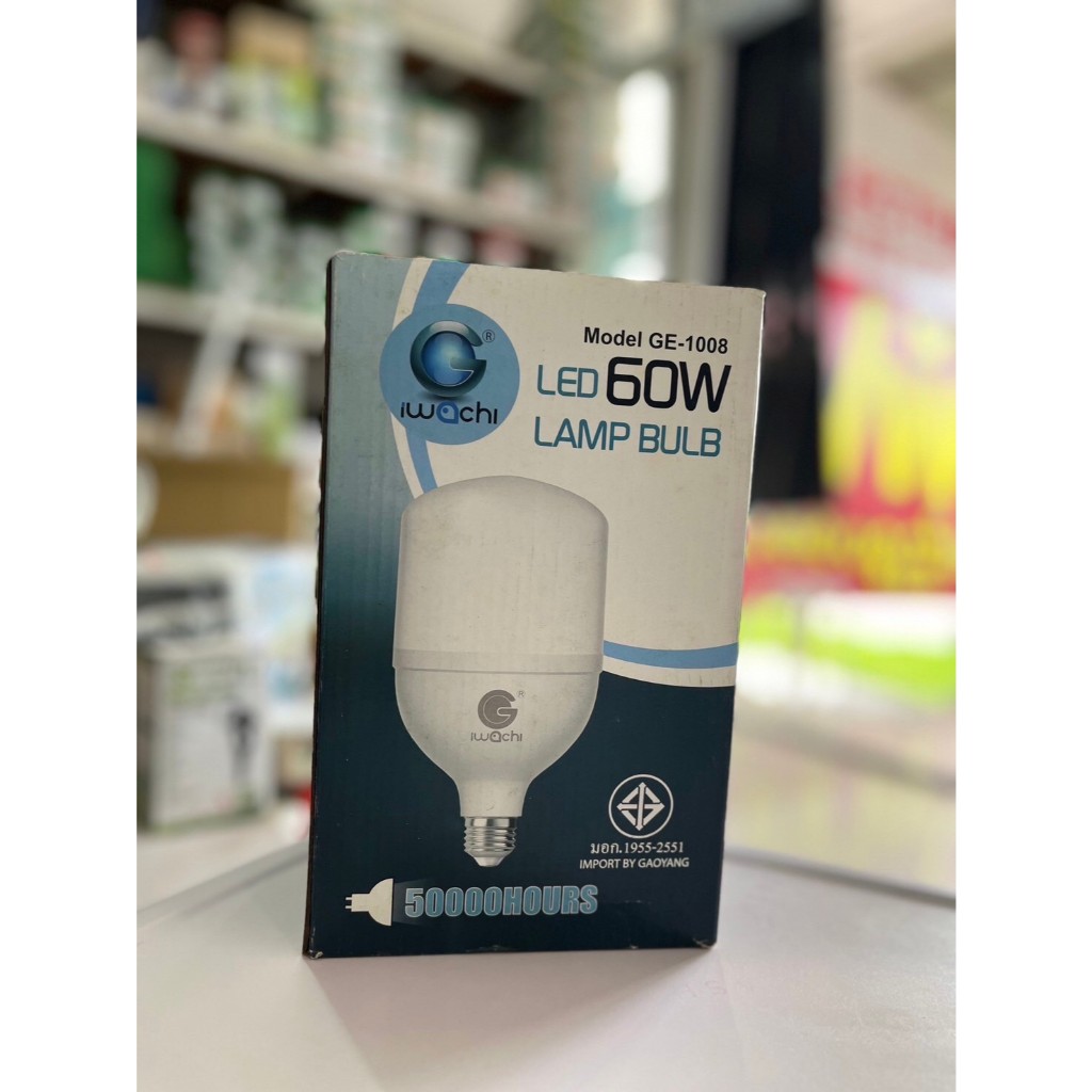 หลอดไฟ ทรงกระบอก LED มีขนาด 20W 30W 40W 50W 60W ยี่ห้อ IWACHI รุ่น GE1008 มี สีขาว Daylight และ ...