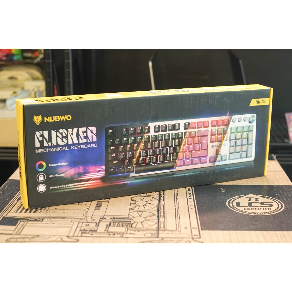 คีย์บอร์ดมือสอง Nubwo NK-34 FLICKER BLUE SWITCH Rainbow LED มีปุ่ม ...