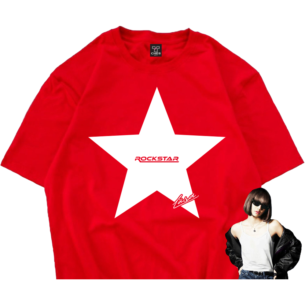 Rockstar-Lisa T-shirt เสื้อยืดลาย lockstar ผ้าฝ้ายcotton 100% ใส่ได้ ...