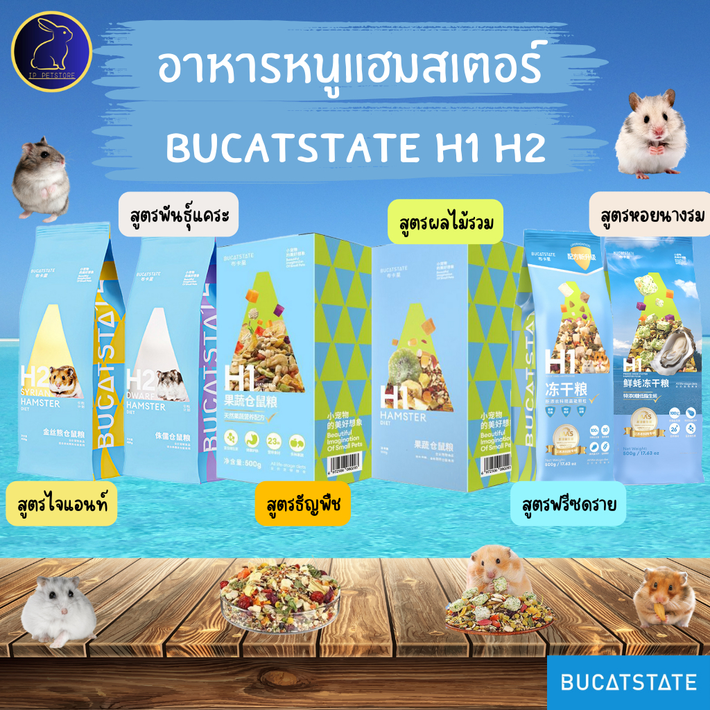 (IPshop) อาหารหนูแฮมสเตอร์ Bucatstate H1 H2 BU ธัญพืช และ ไฟเบอร์สูง ...