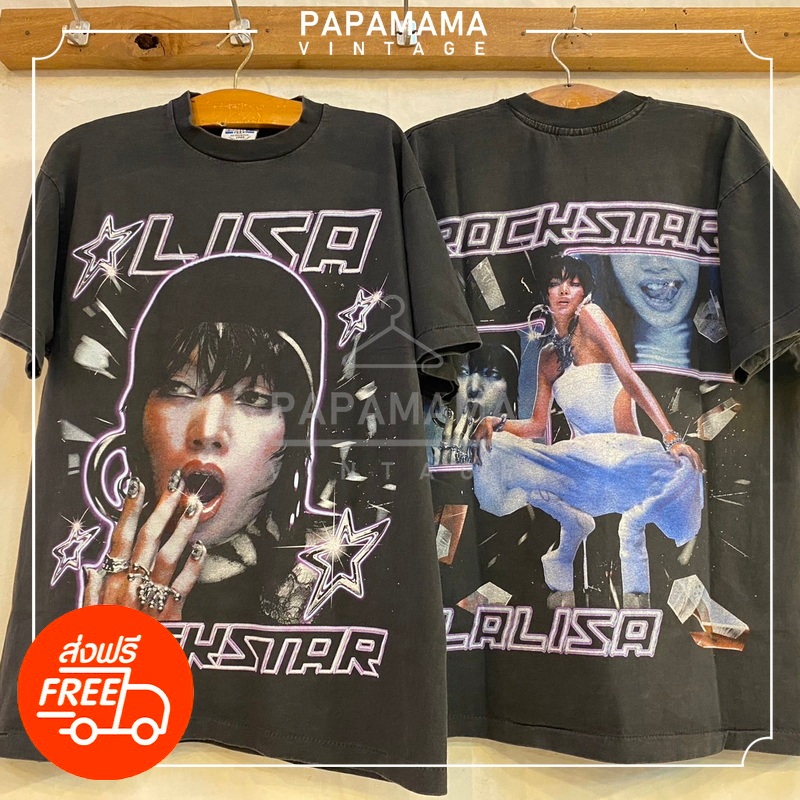 [ LISA ] ROCK STAR LLOUD BIO Washed tag Bootleg แท้ เสื้อวินเทจ ลิซ่า ...