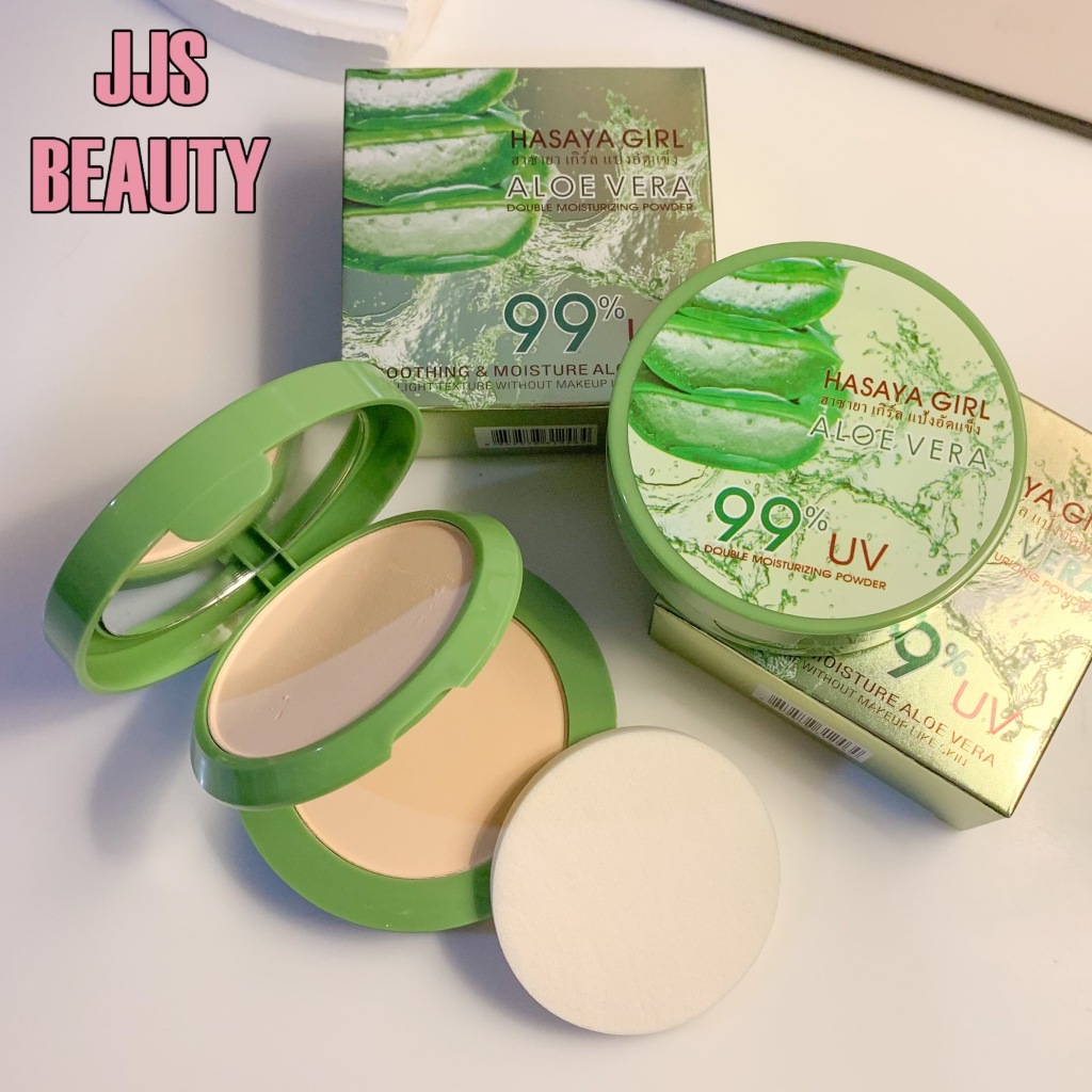 HASAYA GIRL 2IN1 AloeVera 99% UV Powder แป้งพัฟกันยูวี เนื้อละเอียด เรียบเนียน สูตรว่านหางจระเข้ ...