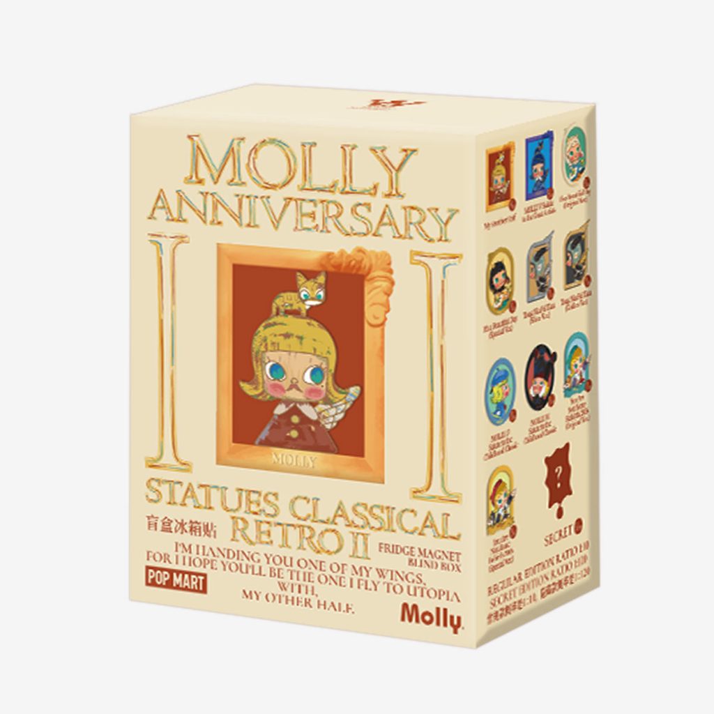 POPMART MOLLY Anniversary Statues Classical Retro 2 Series-Fridge ...
