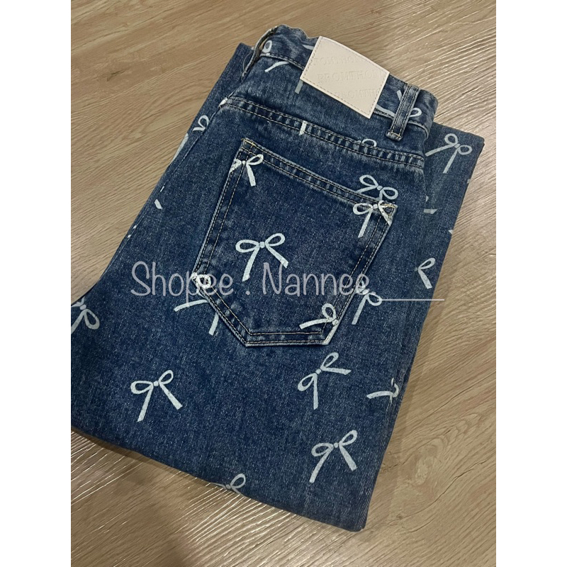Promthong Bkk กางเกงยีนส์ขายาวลายโบว์ ไซส์ s (new) | Shopee Thailand