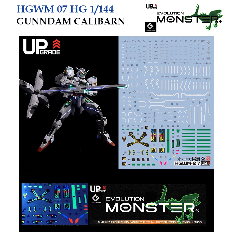 ดีคอลน้ำ [MONSTER EVO] HGWM 07 HG 1/144 CALIBARN GUNDAM WATER SLIDE ...