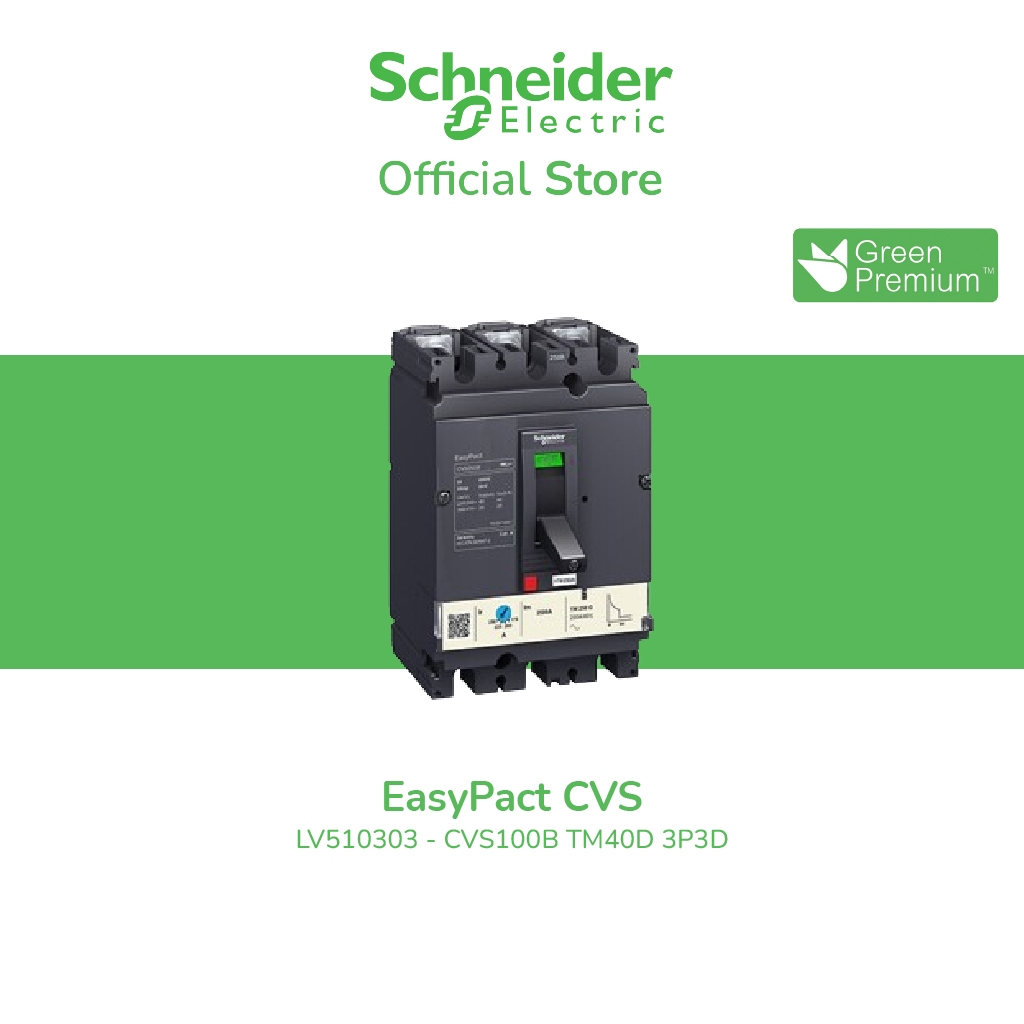 Schneider Electric เซอร์กิตเบรกเกอร์ EasyPact CVS100B, 25 kA at 415 VAC ...