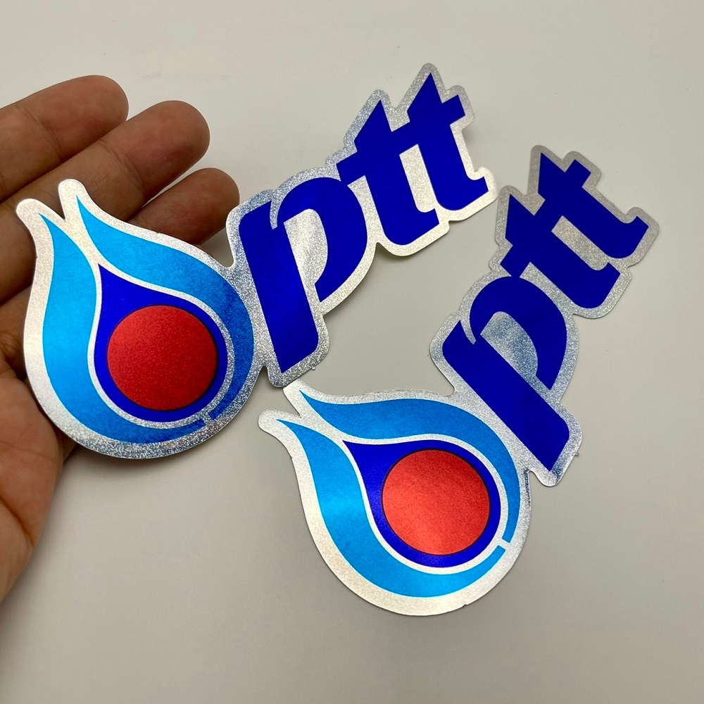 สติ๊กเกอร์ Ptt ปตท สะท้อนแสง 2ชิ้น Sticker Racing สติกเกอร์ น้ำมัน ติด ...