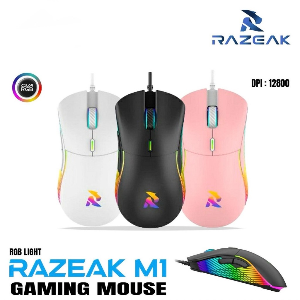 เมาส์เกมมิ่ง RAZEAK M1 6D RGB 6D RGB with customized design Side RGB ...